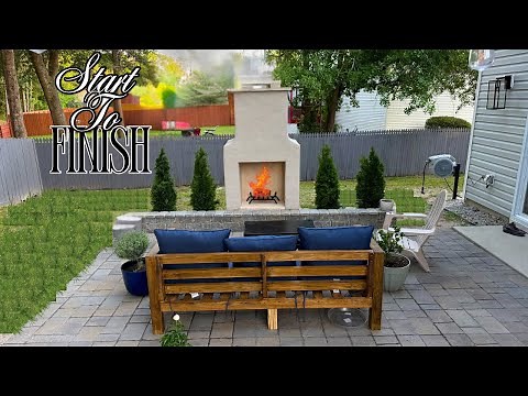 How I Built An Outdoor Fire Place and Paver Patio DIY Full Build