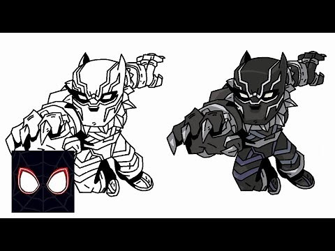How To Draw Chibi Black Panther | Marvel