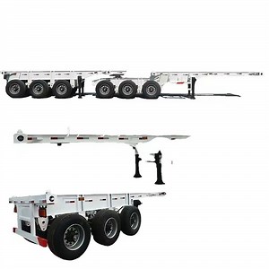 [Hot Item] 3   2 Axle Trailer Full Flatbed Semi-Trailer Truck, Container 20   40 Double Trailer, Custom Body or Axle, Efficient Container [Flatbed Trailer]