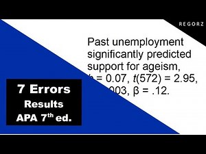 APA Reporting Statistical Results - 7 Common Errors [APA 7th edition]
