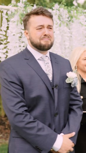 Grooms reaction to seeing his bride for the first time 🥺