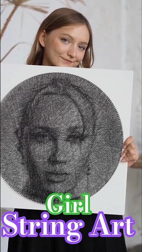 How To Make String Art Tutorial/Nail And Thread String Art By Me/Amazing String Art#shorts#art #girl