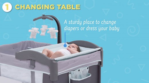 Delta Children LX Deluxe Portable Baby Play Yard With Removable Bassinet and Changing Table, Eclipse