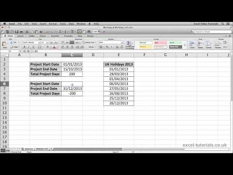 Microsoft Excel Tutorial: WORKDAY and WORKDAY.INTL Functions