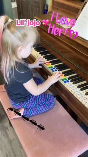 Flashback! When we color coded our piano and Josie loved mimicking Maddie learning to play. | Casie Dring