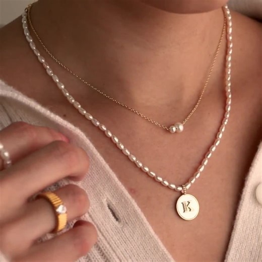 Duo Pearl Charm Necklace by Caitlyn Minimalist • Vintage Double Pearl Necklace • Bridal Necklace • Bridesmaid Jewelry • Gift for Mom • NR251 - Etsy