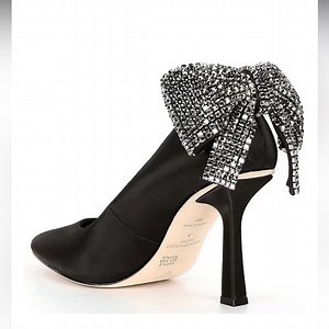 Antonio Melani Collection Apollo Embellished Bow Back Satin Pumps