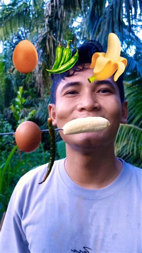 Food ASMR🥚🌶🍌 | Mouth Emoji Magic😲✨️ #shorts #reverse #food