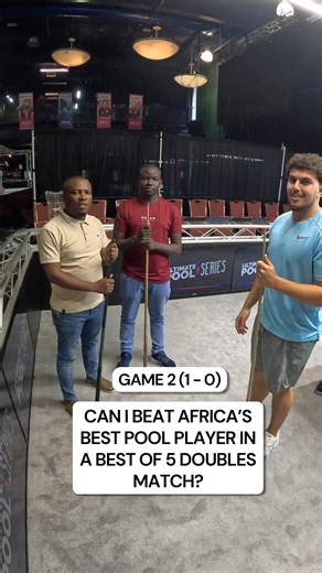 Can I beat Africa's best pool player and his manager in a best of 5 doubles match? Thanks to Ceasar Chandiga , @aydtheapprentice and Akheem for the game! 🎱 #pool #englishpool #8ball #8ballpool #attacking8ball #skills #billiards #ultimatepool | Attacking8Ball