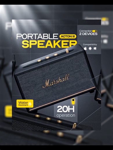 Premium Marshall Portable Speaker Showcase