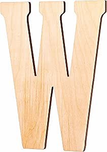 23 In. Letter W Unfinished Vintage Monogram Wood Letter. For your DIY Decor such as Door Hanger, Wall Decor, Alphabet for Birthday, Wedding (W)