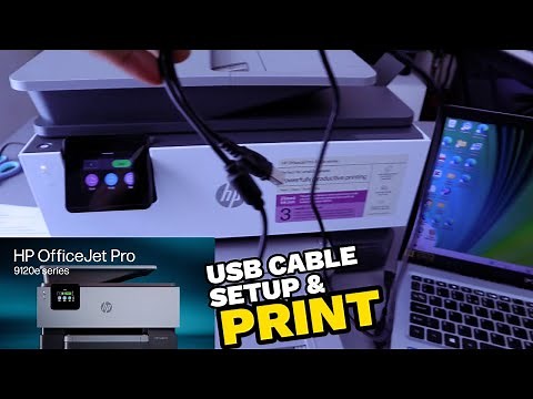 HP OFFICEJET PRO 9120E PRINTER SETUP With A USB Cable and Computer and Print Your Document