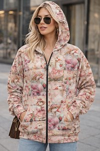 Cottagecore Goose Zip Hoodie Jacket Vintage Floral Goose Vintage Pink Farmhouse Duck Gift Watercolor Bird Shabby Chic Faux Romantic Garden - Etsy Canada