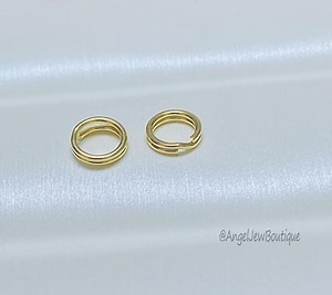 18K Gold Double Loop Jump Rings: Pendant Charm Connectors, Jewelry Craft - Etsy