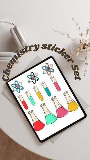 Digital Chemistry Stickers - 5 Sheets of Colorful Chemical Illustrations - Etsy Australia
