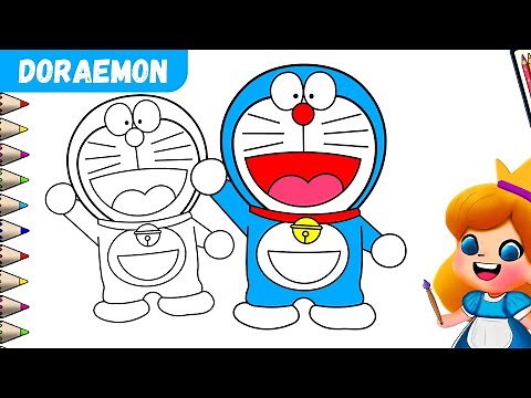 How to draw cute Doraemon 🧁 | Easy step by step drawing for kids | Fun cartoon tutorial