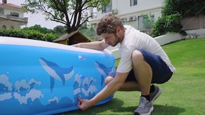 Large Inflatable Swimming Pool for Adults Kids, ZEUSFIRE 130"x72"x22" Blow Up Inflatable Kiddie Pools with Pump, Full Size Family Inflatable Pool for Backyard Summer Water Party,Outdoor Garden