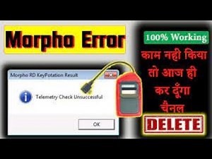 TELEMETRY CHECK UNSUCCESSFUL IN || windows 7,10,11 || Resolve Morpho Device