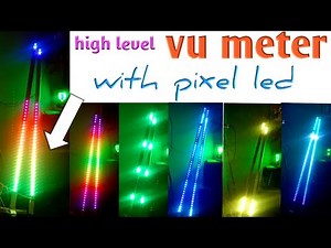 Amazing VU meter using pixel LED lights(WS2812B )atmega328p arduino uno r3 || music reactive lights