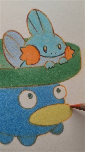 María Tolken | Drawing cute Pokémon: Lotad and Mudkip! 🥰 | Instagram