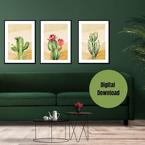 Set of 3 Fun Cactus/cacti Prints for the Home. Fun and Quirky Cactus Wall Digital Prints for Any Room. - Etsy UK