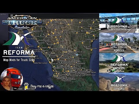 American Truck Simulator (1.54) All Team Reforma map Addons Combo [1.54] New Version + DLC's & Mods