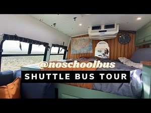 NOSCHOOLBUS Shuttle Bus Conversion Tour With Shower// 18 Year Old Girl's DIY Off-Grid Home On Wheels