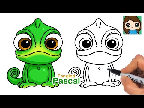 How to Draw Pascal the Chameleon | Tangled
