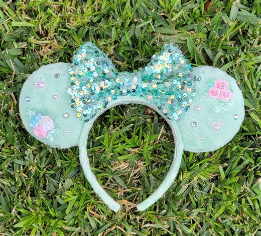 Minnie Spring Ears/sequin Mint and Pink Mouse Headband - Etsy