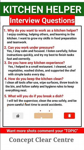 Kitchen Helper Job Interview Questions and Answers to ace your Dream Job