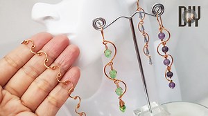 Waves | Chain Link | Earrings | Bracelet | Crystal | How to Make | Wire Jewelry | DIY 575