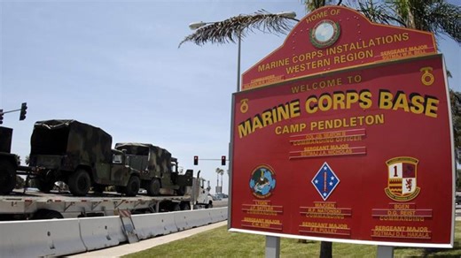Shrapnel damaged vehicle during Marine Corps demonstration: California Highway Patrol