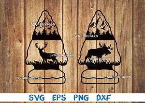 Arrowhead With Moose, Arrowhead Wtih Deer, Arrowhead, Moose, Deer, Landscape, Svg, Png, Eps, Dxf, Digital File - Etsy
