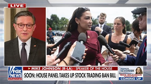 "AOC — as usual — has no idea what she's talking about." Speaker Mike Johnson (R-LA) on Rep Ocasio-Cortez's (D-NY) reaction to the GOP bill aiming to ban congressional stock trading. | America's Newsroom