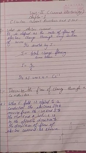 class 12 (physics)Unit 2 (chapter-1 Electric current Resistance and EMF