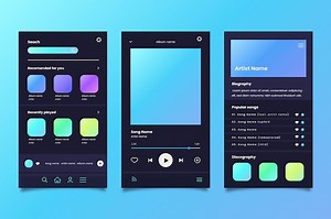 Music player template Vectors - Download Free High-Quality Vectors from Freepik | Freepik