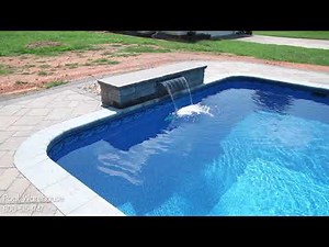16 x 32 Rectangle Swimming Pool Kit with Waterfall From Pool Warehouse