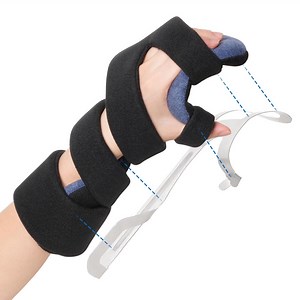 Velpeau Stroke Resting Hand Splint with Squeeze Stress Balls - Night Immobilizer Wrist Brace with Thumb Support - Finger Stabilizer Wrap for Muscle Atrophy, Arthritis, Carpal Tunnel Pain (Left-M)