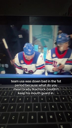 like how hard is it to keep the guard INSIDE YOUR MOUTH???? #winterolympics #hockey #teamusa #olympics #fyp