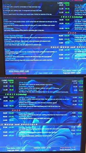 menu coffeeshop sativa 12-10-2025