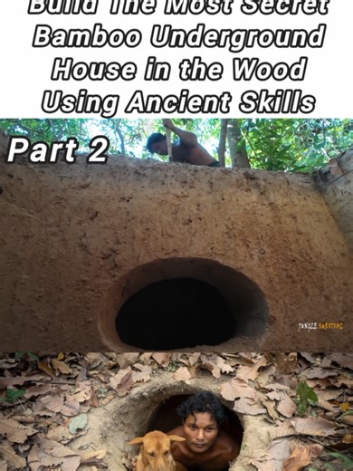 Witness the incredible process of building the most secret bamboo underground house deep in the woods — a true masterpiece of ancient survival craftsmanship. Using only natural materials, handmade tools, and traditional techniques, our skilled builders create a hidden bamboo home completely off-grid. In this video, we take you step by step through the entire construction journey — from digging the underground base to crafting walls, roofing with bamboo, and designing a sustainable water system. 