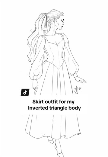 Stylish Skirt Outfits for Inverted Triangle Body Shape