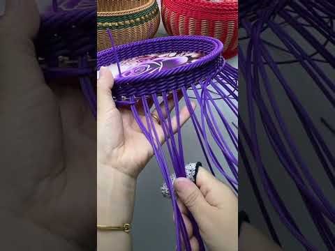 Weave a Functional & Stylish PE Rattan Basket with Acrylic Base #diy #handmade #craft