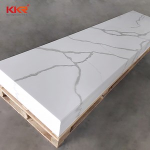 [Hot Item] Carrara Marble Solid Surface Stone Kitchen Island Material Kitchen Counter Tops Worktops Solid Surface Sheet