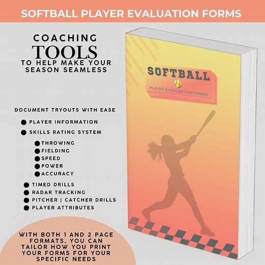 Printable Softball Player Evaluation Forms for Tryouts - Stay Organized and Efficient | Softball Coach Tools | Softball Coach Forms | Tryout - Etsy