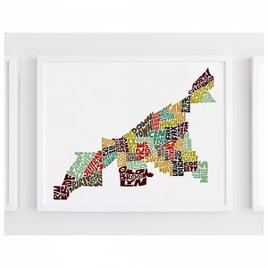 Cleveland Neighborhood Map Art Print, Signed Print of My Original Hand-drawn Cleveland Typography Map Art, Many Colors Available - Etsy