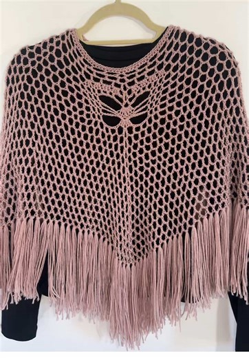 Beautiful Mesh Poncho Crochet Project Showcase