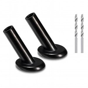 20 Pack 45 Degree Angle Protective Sleeves, Black Cable Railing Corner Protector Sleeve Beveled for 1/8" Wire Rope, T316 Marine Grade Cable Railing Kit with Two Drill Bit for Wood Posts HF039B