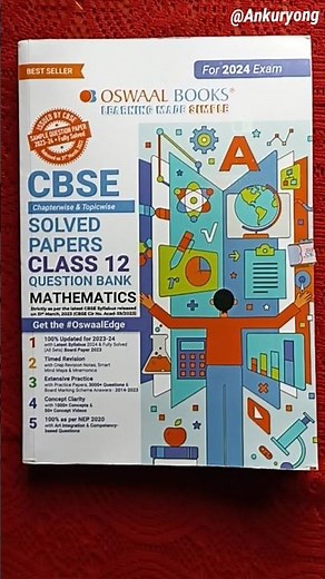 OSWAAL QUESTION BANK for BOARD EXAM 🔥Maths☠️ Class 12 BOOK 2025-26