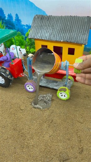 Mini Cement Mixing Machine 🏗️😱 | Real Cement Pouring Satisfying Video